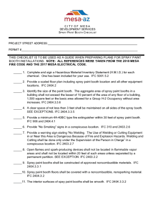 Fillable Online Spray Booth Checklist Fax Email Print - pdfFiller