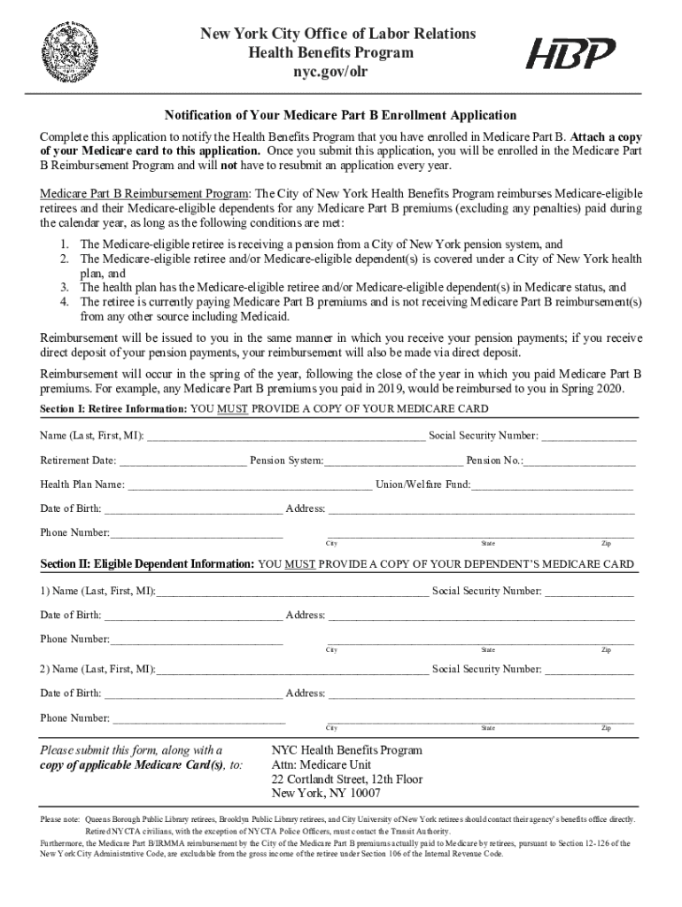 Fillable Online Notification of Your Medicare Part B Enrollment ...