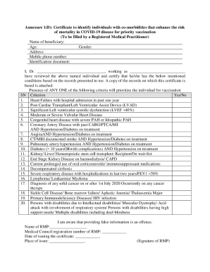 Fillable Online Annexure 1(B): Certificate to identify individuals with ...