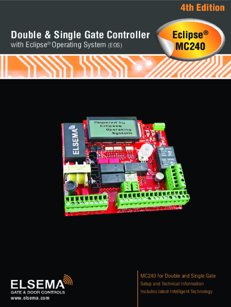 Fillable Online Double & Single Gate Controller Eclipse with Eclipse ... - Elsema Fax Email ...