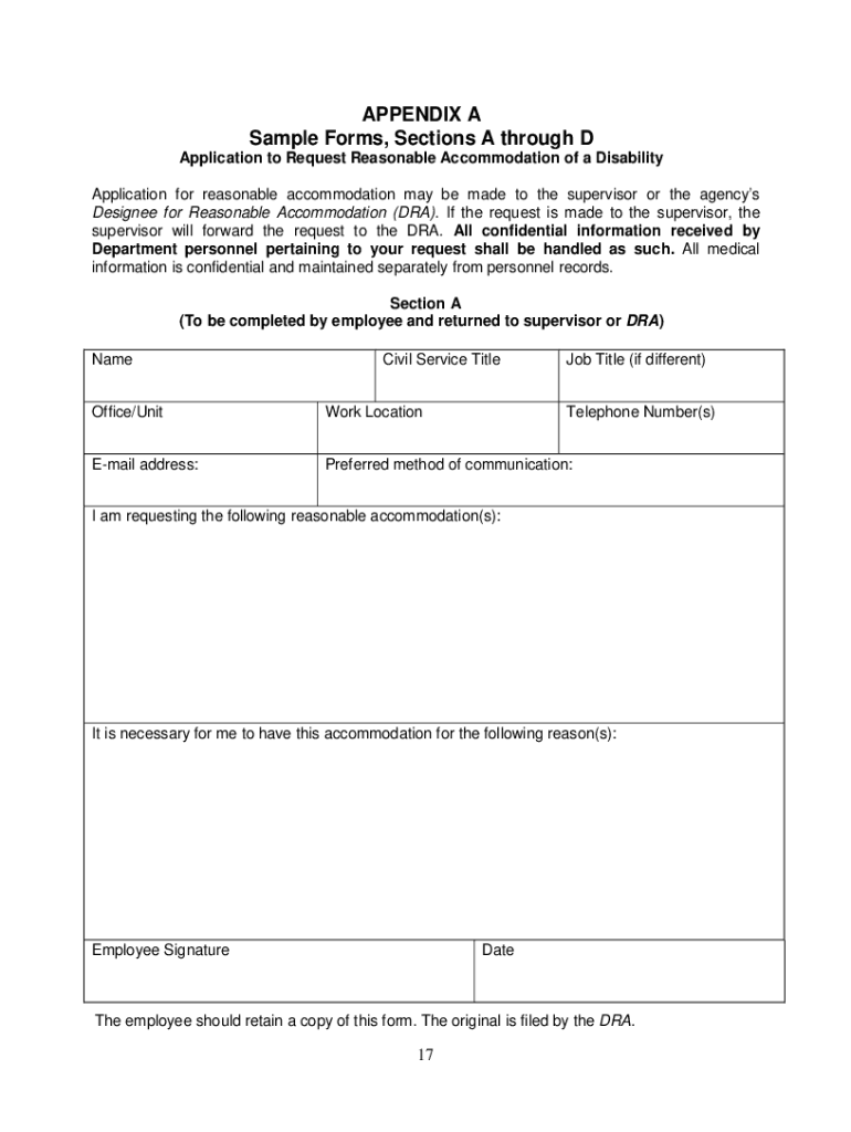 Fillable Online Procedures for Implementing Reasonable Accommodation ...