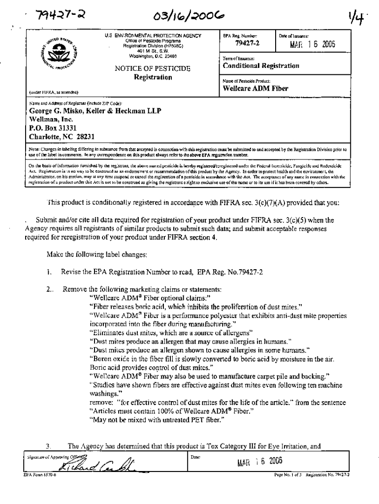 Fillable Online U.S. EPA, Pesticide Product Label, WELLCARE ADM FIBER ...