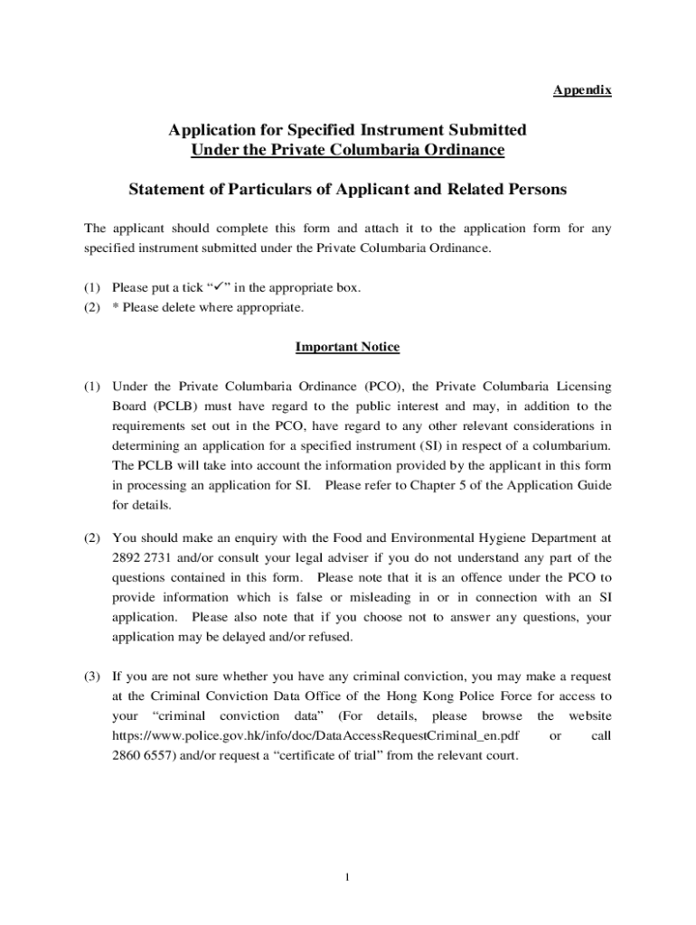 Fillable Online Application for Specified Instrument Submitted Under the ... Fax Email Print ...