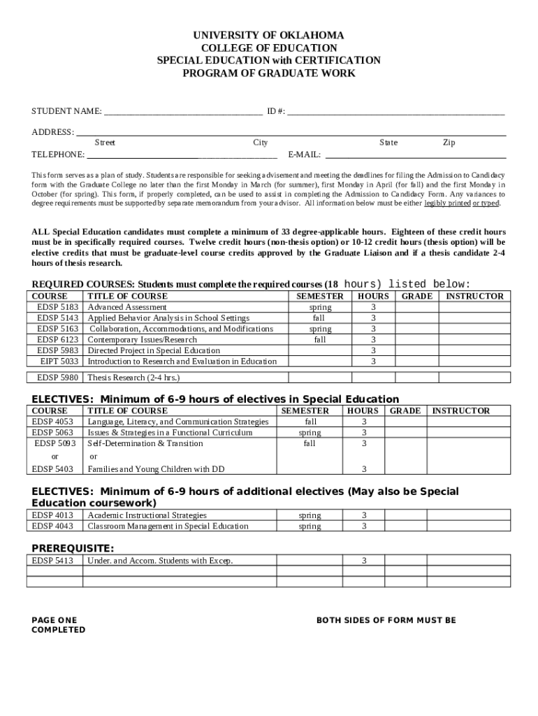 Organizational Leadership - University of Oklahoma Doc Template | pdfFiller