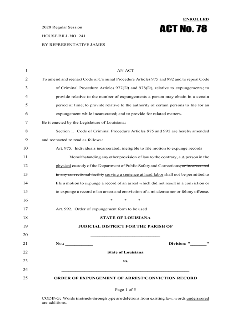 Fillable Online legis la ACT No. 78 Fax Email Print - pdfFiller