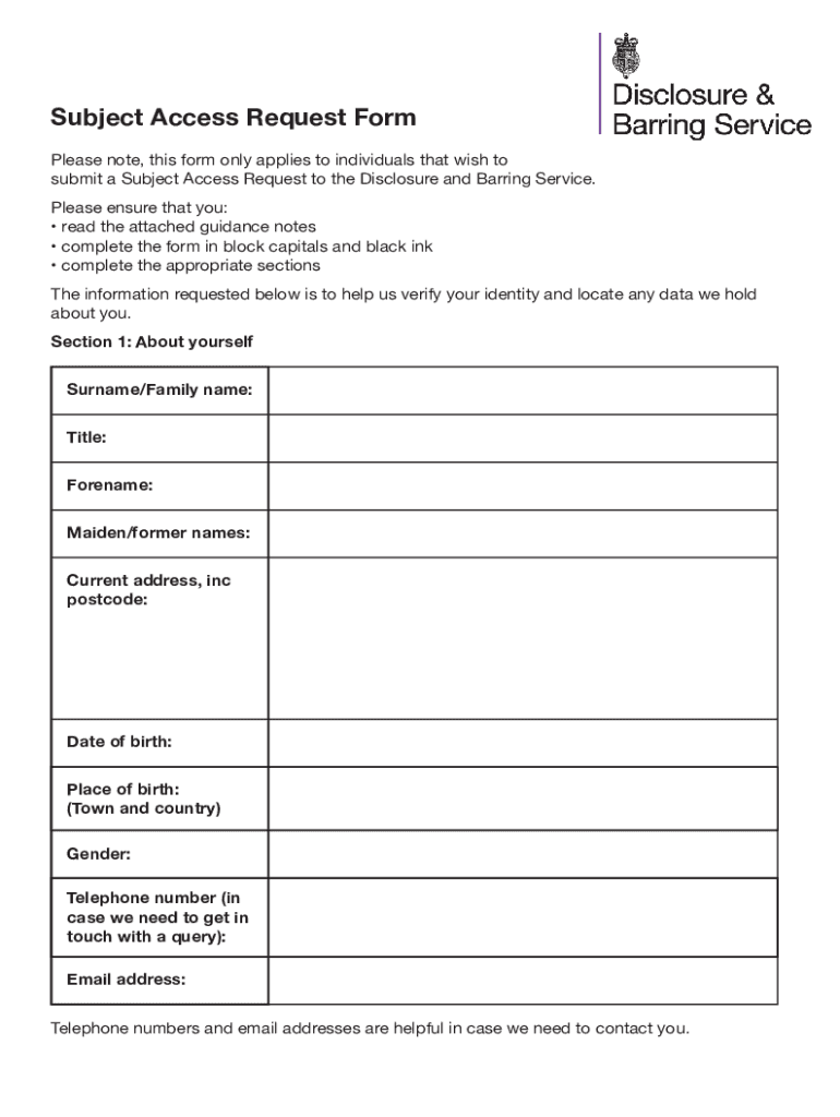Fillable Online What is a Subject Access Request?: Everything You Need ...