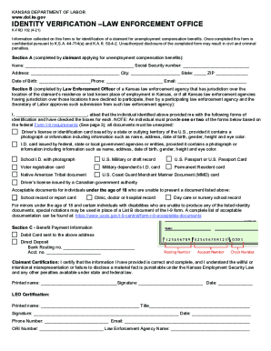 Fillable Online IDENTITY VERIFICATION LAW ENFORCEMENT OFFICE Fax Email Print - pdfFiller