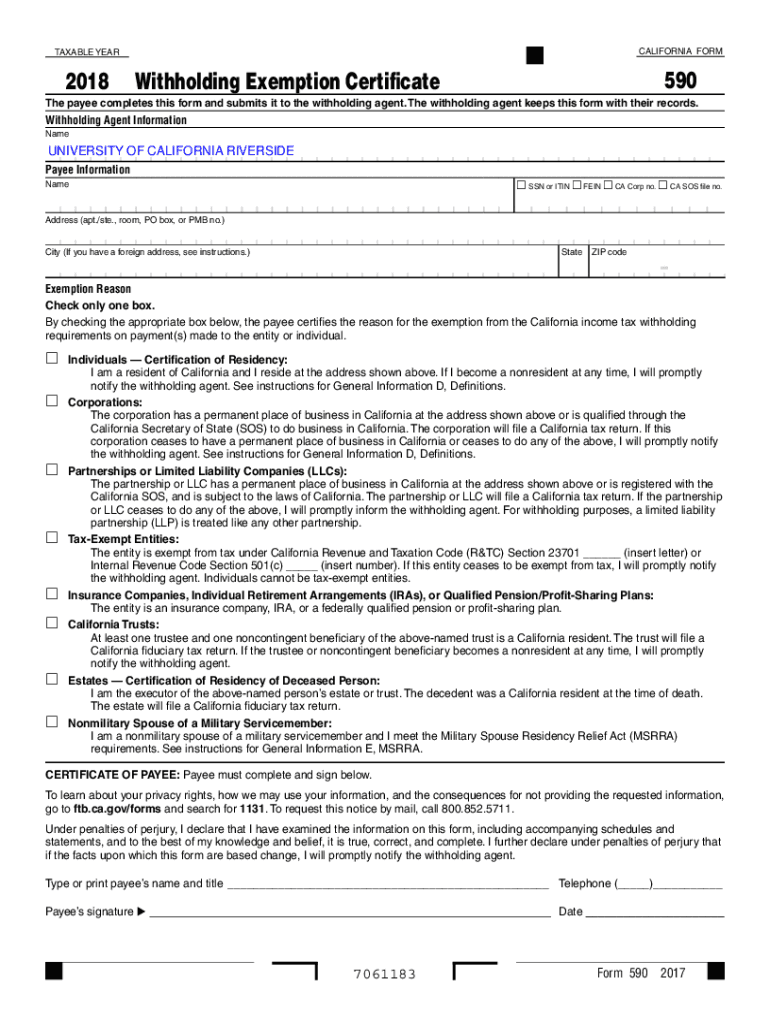 Fillable Online 2018 Form 590 - Fill and Sign Printable Template ...