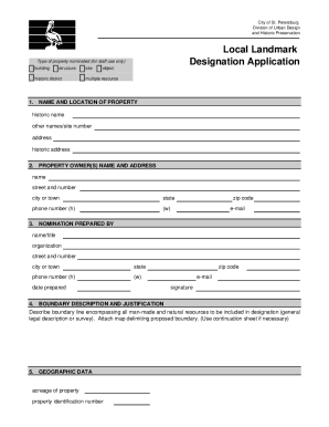 Fillable Online Landmark Application Form Fax Email Print - pdfFiller