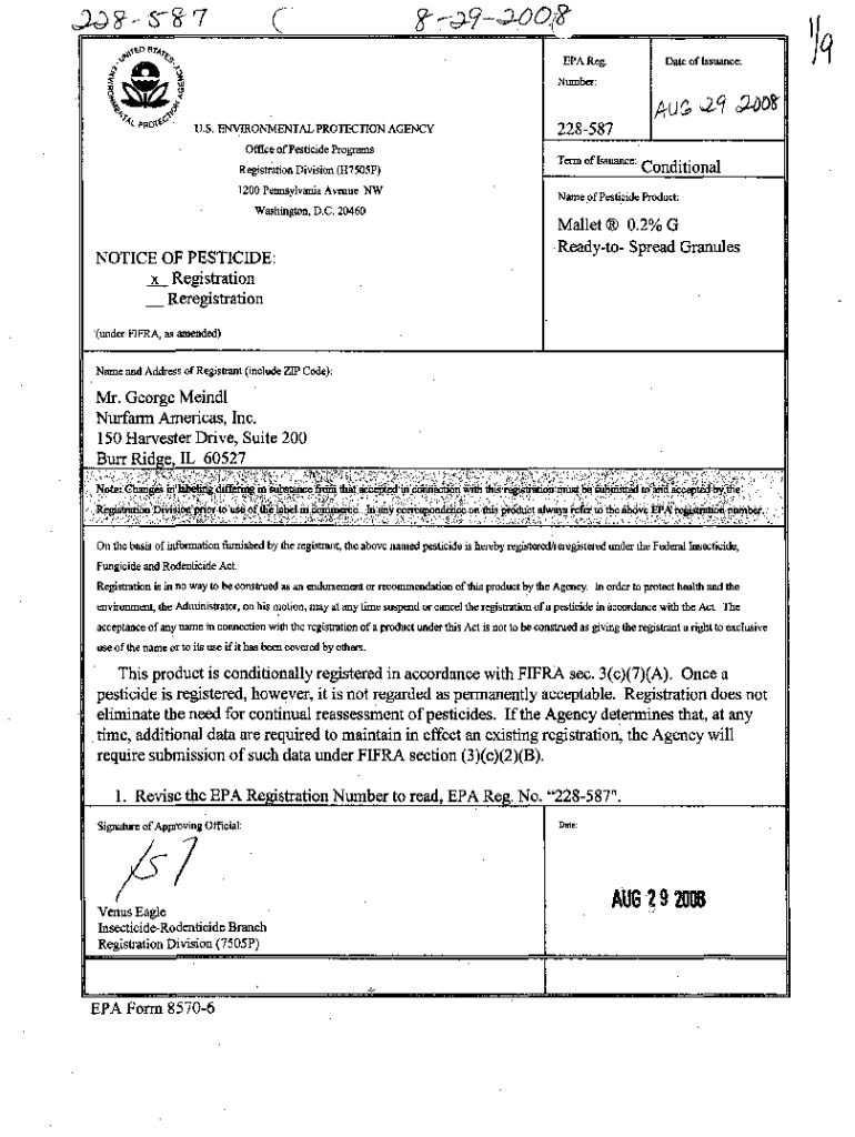 Fillable Online U.S. EPA, Pesticide Product Label, MALLET 0.2%G, 08/29 ...