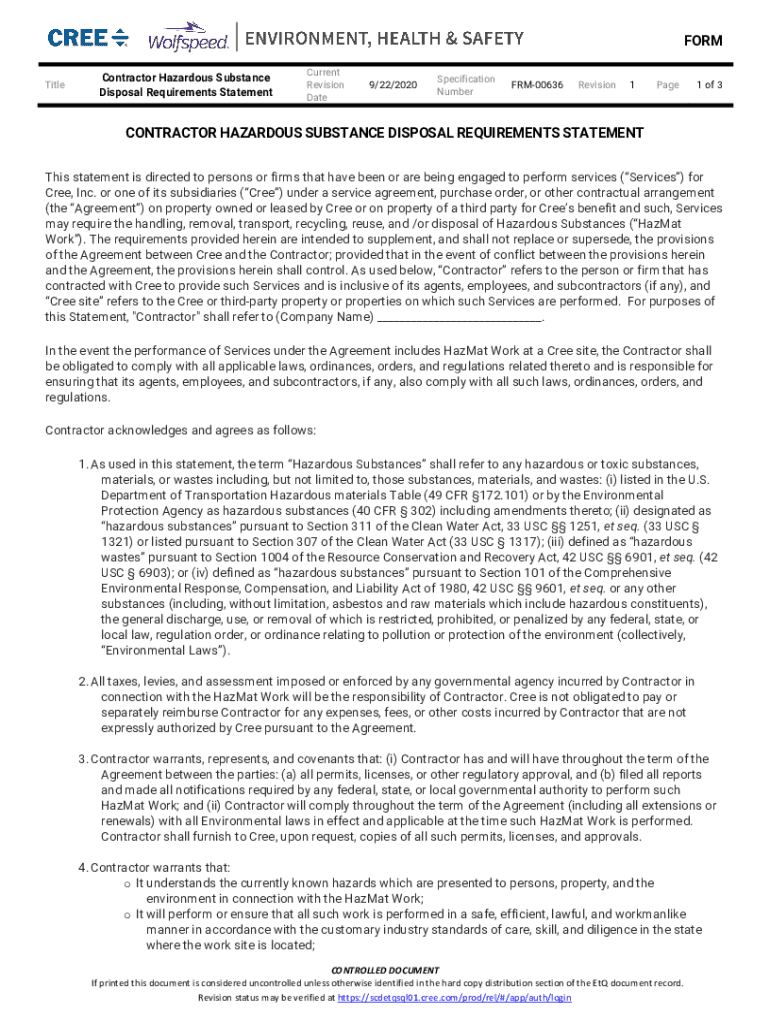 Fillable Online HAZARDOUS WASTE PROFILE SHEET Sponsor: Disposition ...