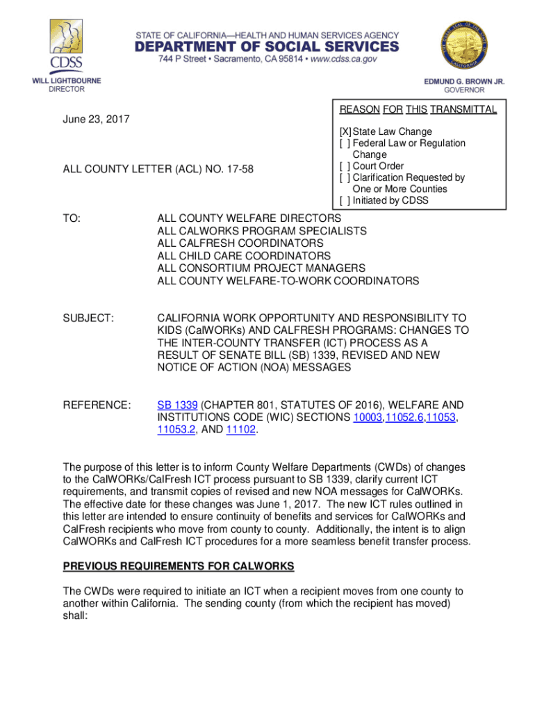 Fillable Online ACL 17-58. Changes to the Inter-County Transfer Process ...