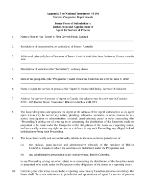 Fillable Online Issuer Form of Submission to Fax Email Print - pdfFiller