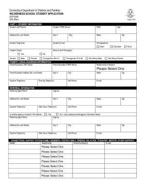 Fillable Online Form DCF-2300 "Wilderness School Student Application ...