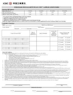 Fillable Online PURCHASE INSTALLMENT PLAN (IPP ) APPLICATION FORM Fax ...