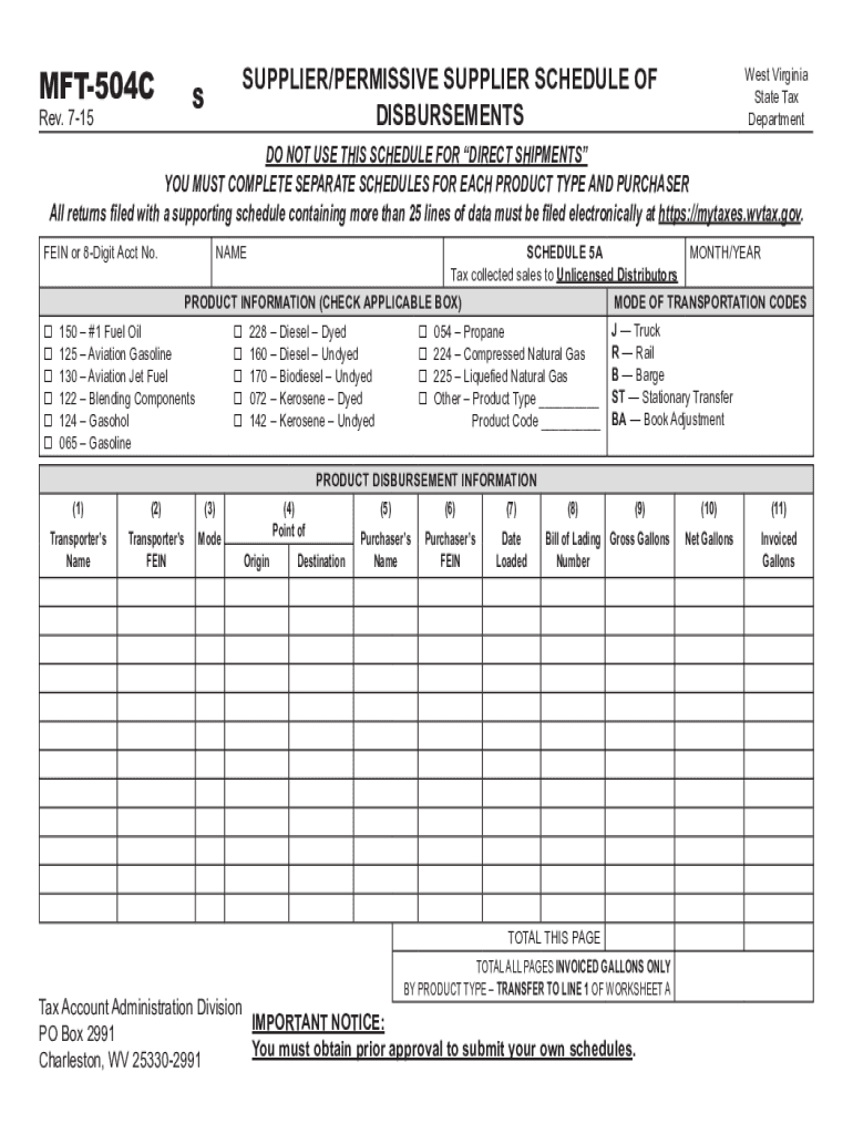 Fillable Online All returns filed with a supporting schedule ... - tax ...