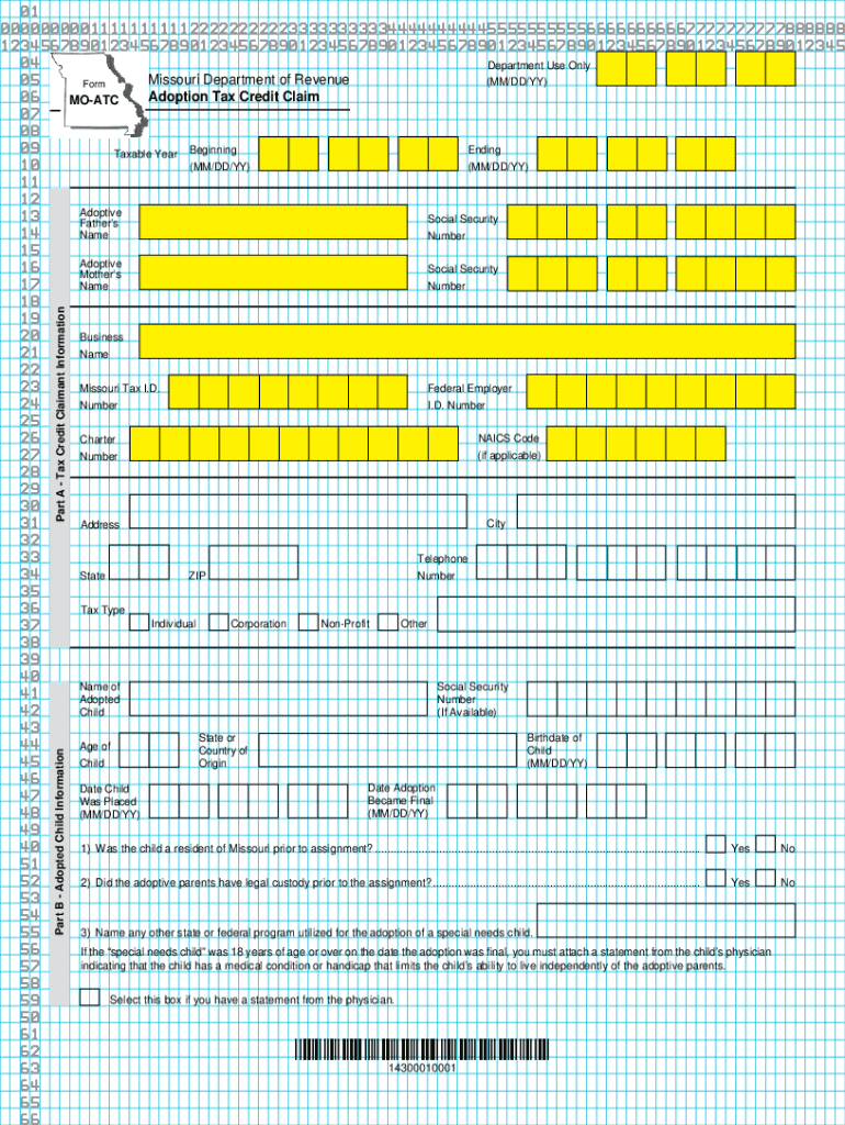 Fillable Online dor mo Form MO-ATC - Adoption Tax Credit Claim - dor.mo ...