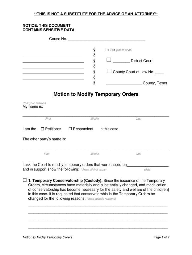 Fillable Online Steps to Ask for a Temporary Restraining Order (TRO ...