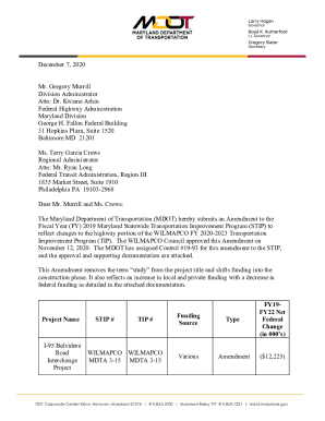 Fillable Online mdot maryland MDOT TSO Letterhead Template Fax Email ...