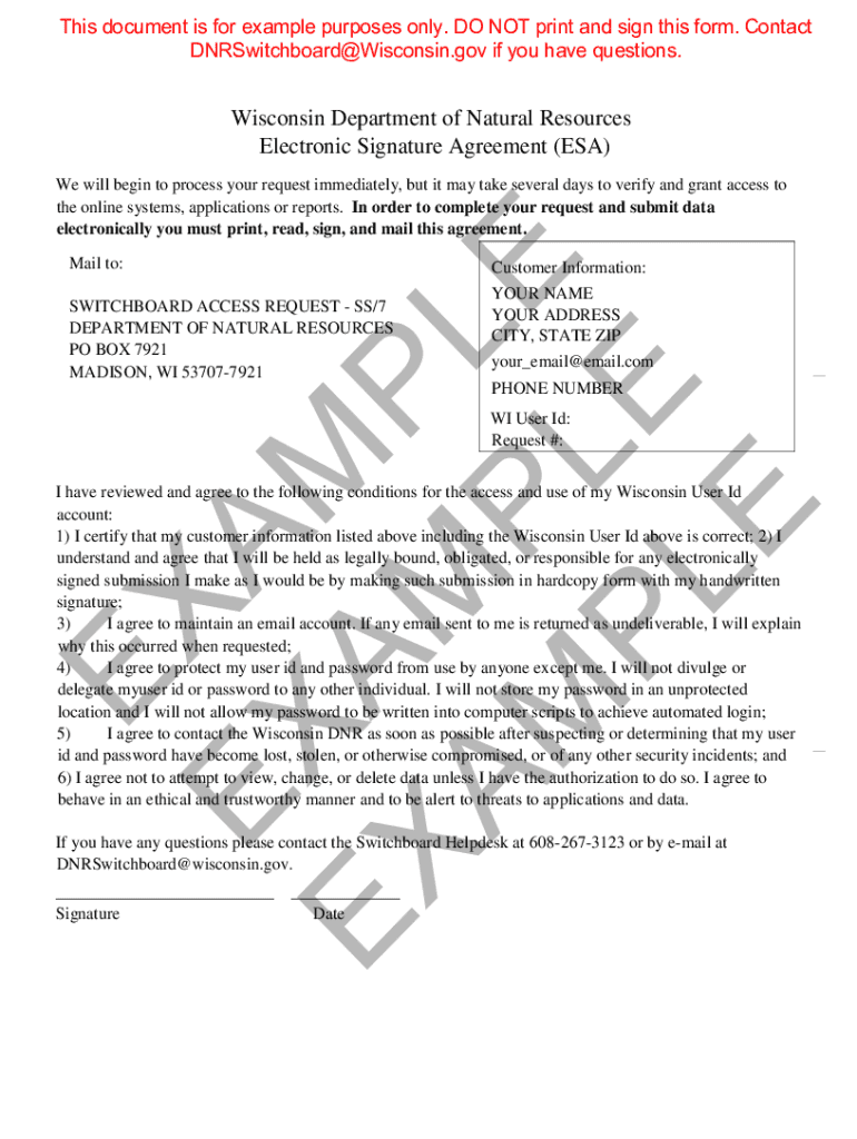 Fillable Online dnr wi Example of DNR Switchboard Electronic Signature ...