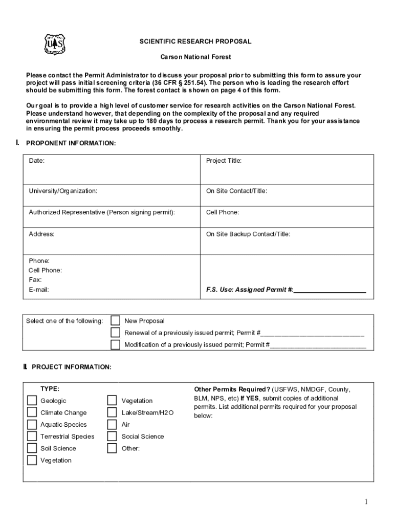Fillable Online Carson National Forest - Passes & PermitsCarson ...