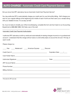 Fillable Online AUTO CHARGE - Automatic Credit Card Payment Service Fax ...