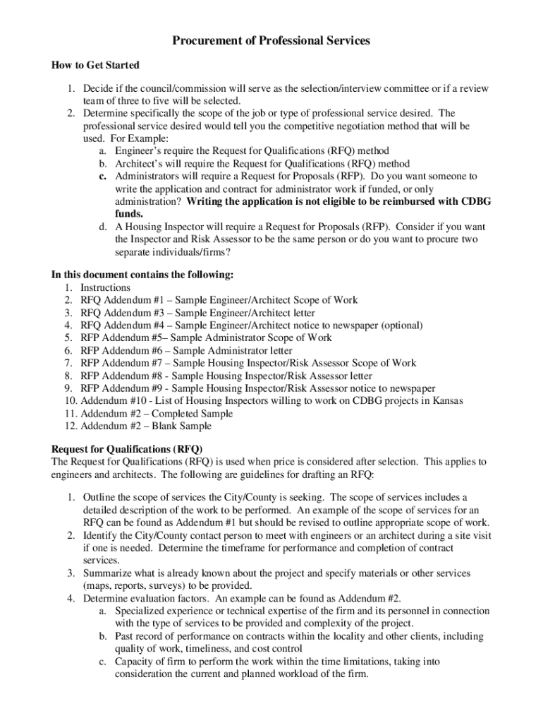 Fillable Online 6 Procurement Methods: Obtaining Quality Goods and ...