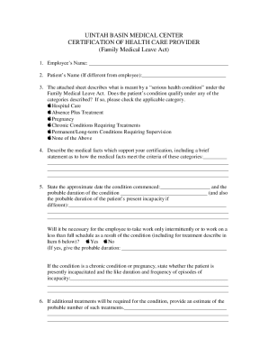 Fillable Online FMLA Certificate of Health Care Provider Fax Email ...