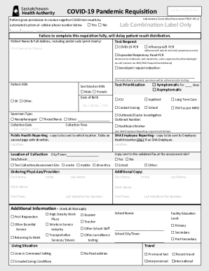Fillable Online COVID-19 Pandemic Requisition Fax Email Print - pdfFiller