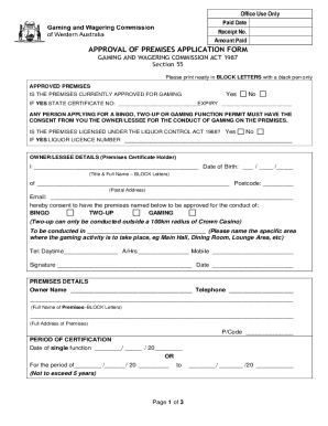 Fillable Online APPLICATION FOR PERMIT TO CONDUCT BINGO GAMING AND ...