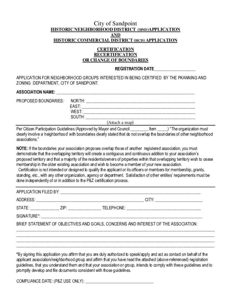 Fillable Online C. HND HCD draft application Fax Email Print - pdfFiller