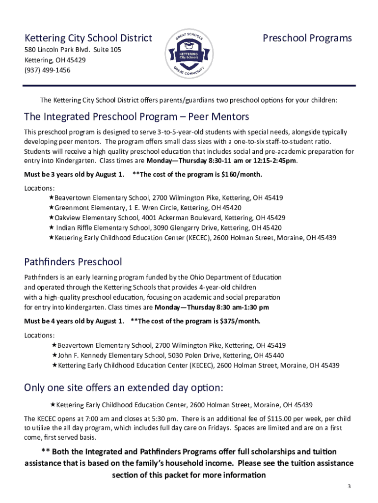 Fillable Online Peer Mentor Preschool Registration Packet 20-21.pdf Fax Email Print - pdfFiller