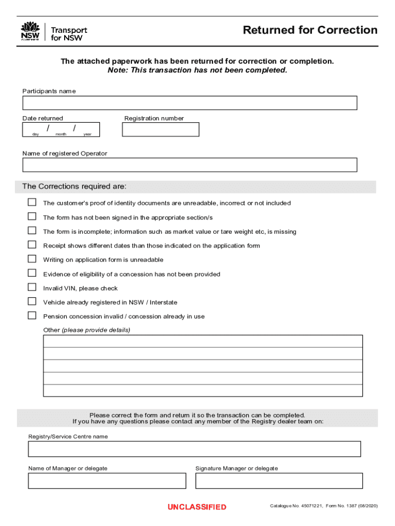 Fillable Online Dealer forms returned for correction/completion. Dealer ...