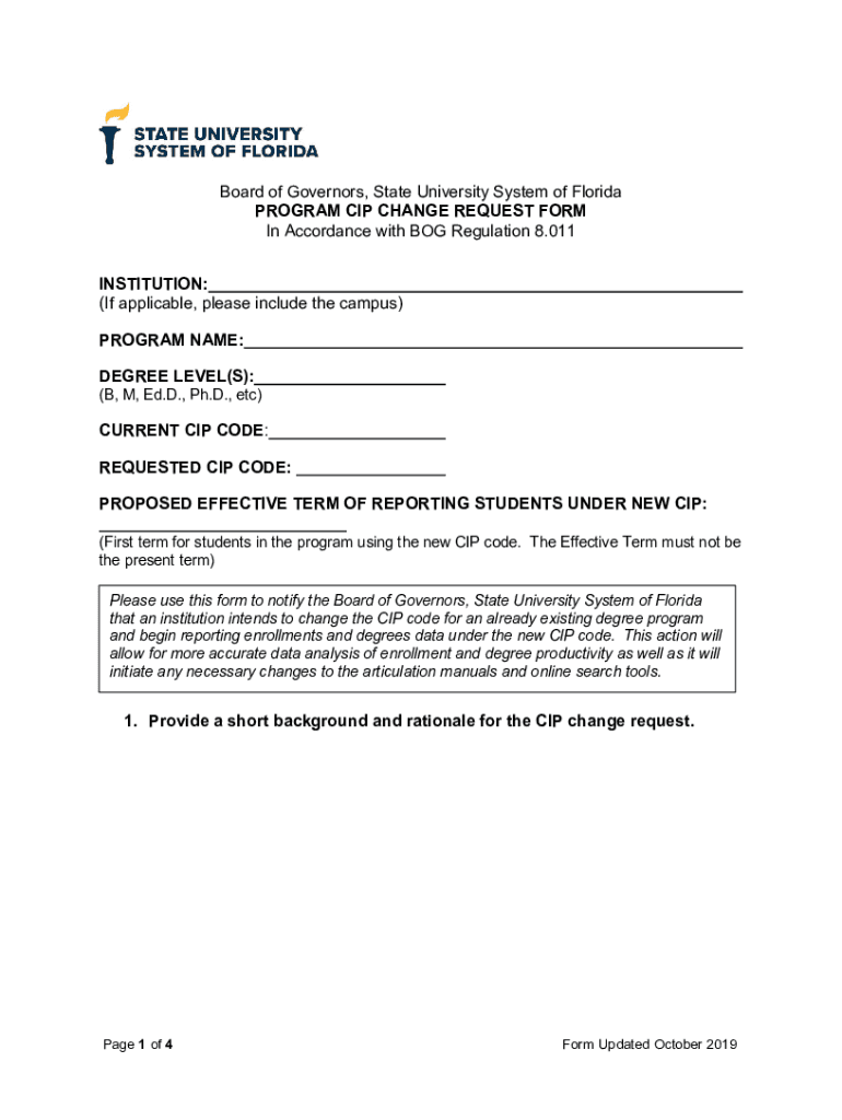 Fillable Online CIP Change Request Form. CIP Change Request Form Fax ...