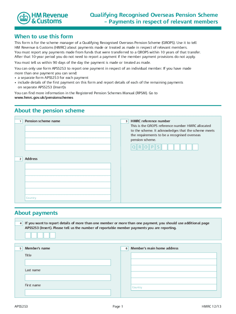 Fillable Online Qualifying Recognised Overseas Pension Scheme - Payment ...