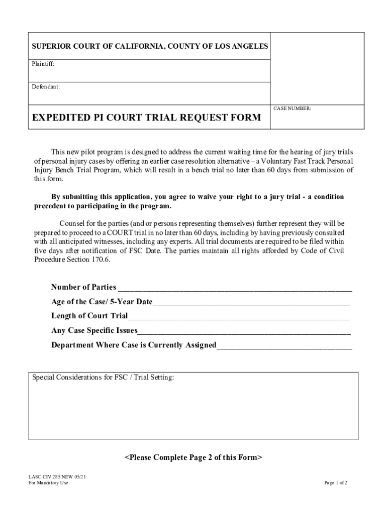 Fillable Online PRESIDING JUDGE ERIC C. TAYLOR ANNOUNCES NEW ... - LA ...