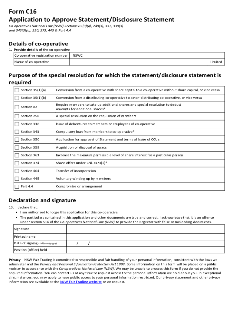 Fillable Online Get the Application to Approve Statement/Disclosure Statement Fax Email Print ...