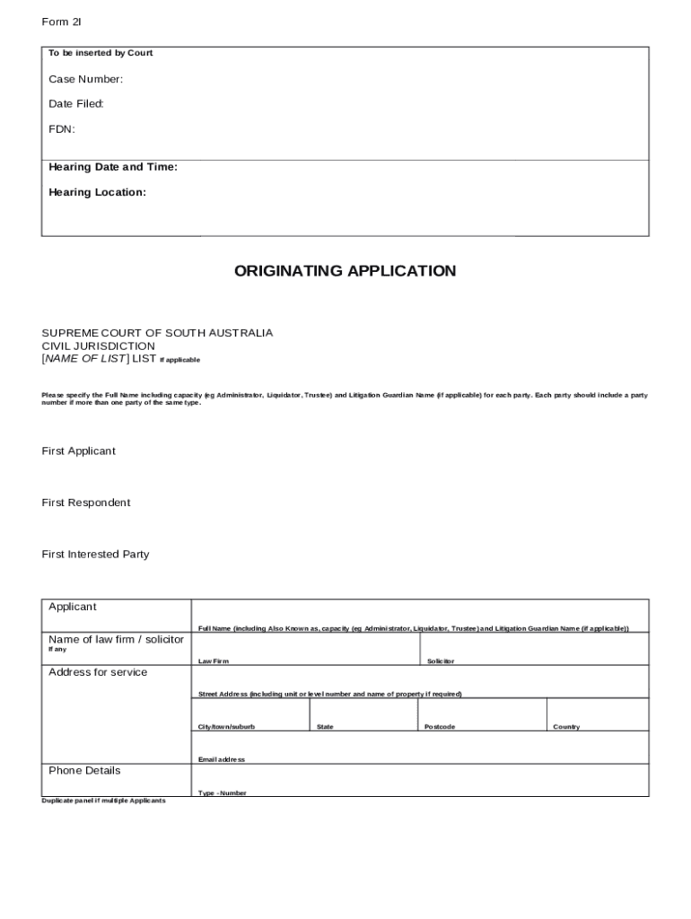 2I Originating Application - Arbitration Set Aside Award Doc Template ...