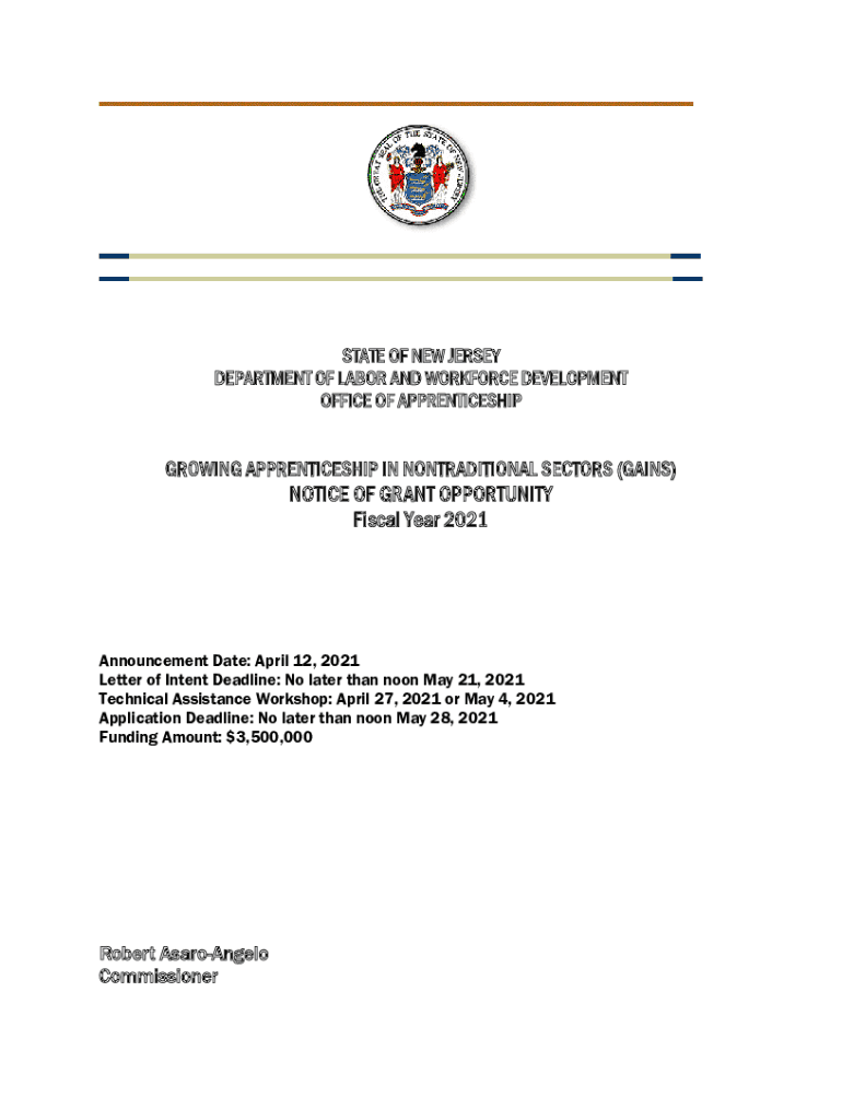 Fillable Online NJ Department of Labor and Workforce Development ...