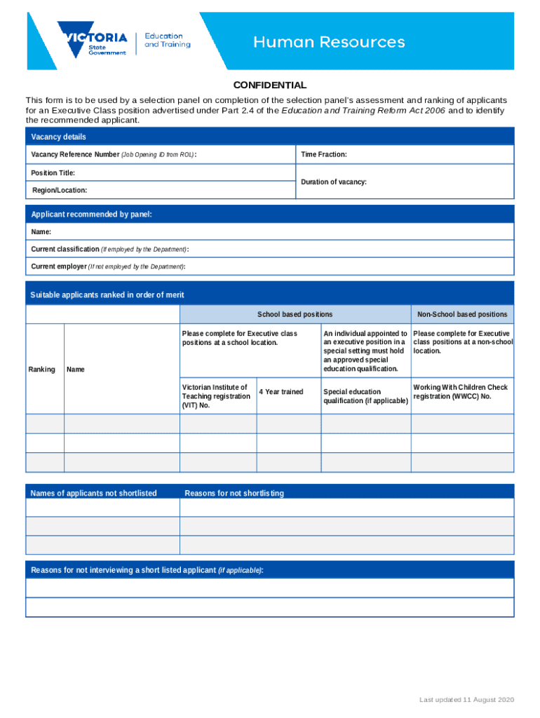 Selection Report - Public Service Doc Template | pdfFiller