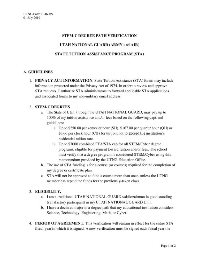 Fillable Online UTNG Form 1046-RS Fax Email Print - pdfFiller