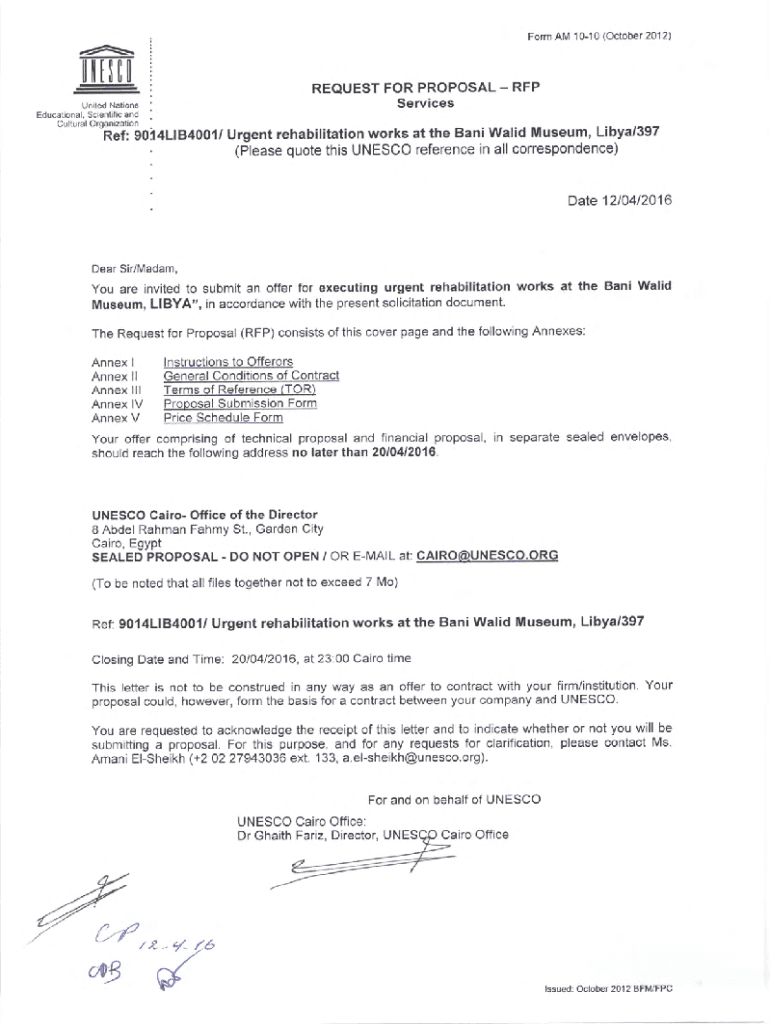 Fillable Online ANNEX I Instructions to Offerors Fax Email Print - pdfFiller