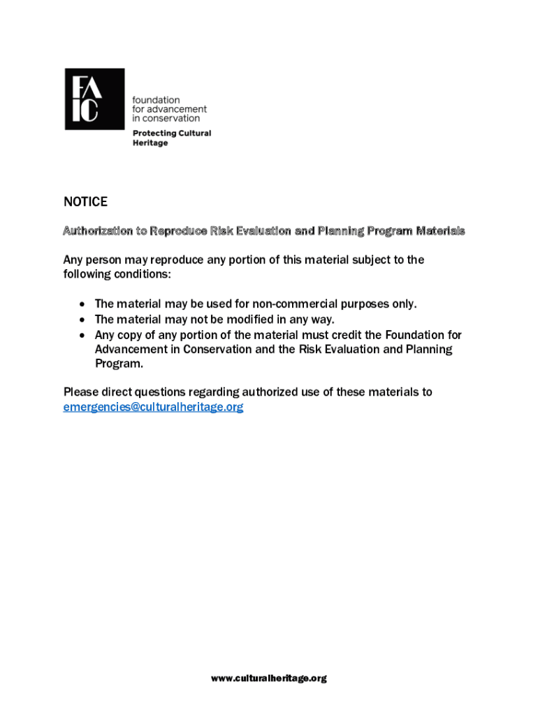 Fillable Online NOTICE - cultural heritage Fax Email Print - pdfFiller