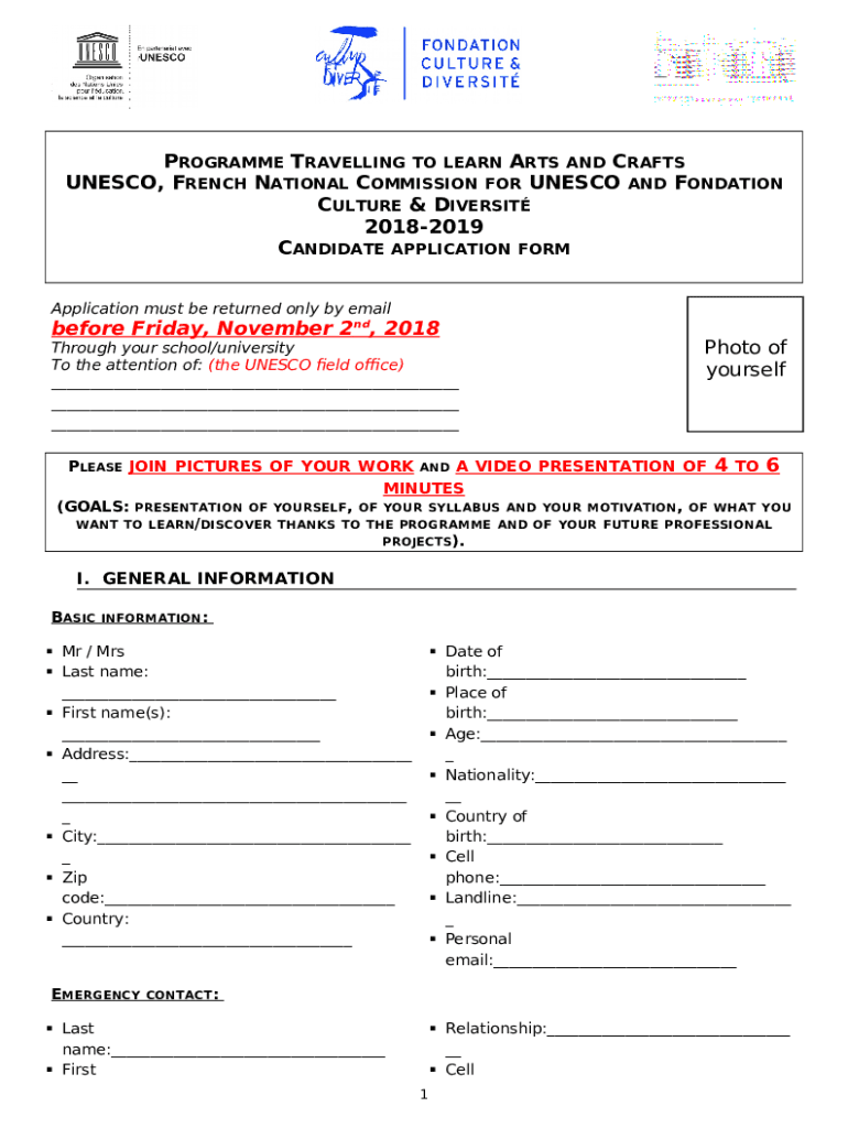 UNESCO CV Doc Template | pdfFiller