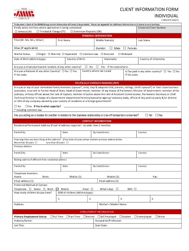 Fillable Online SIMPLE CLIENT INFORMATION FORM TEMPLATE Fax Email Print ...