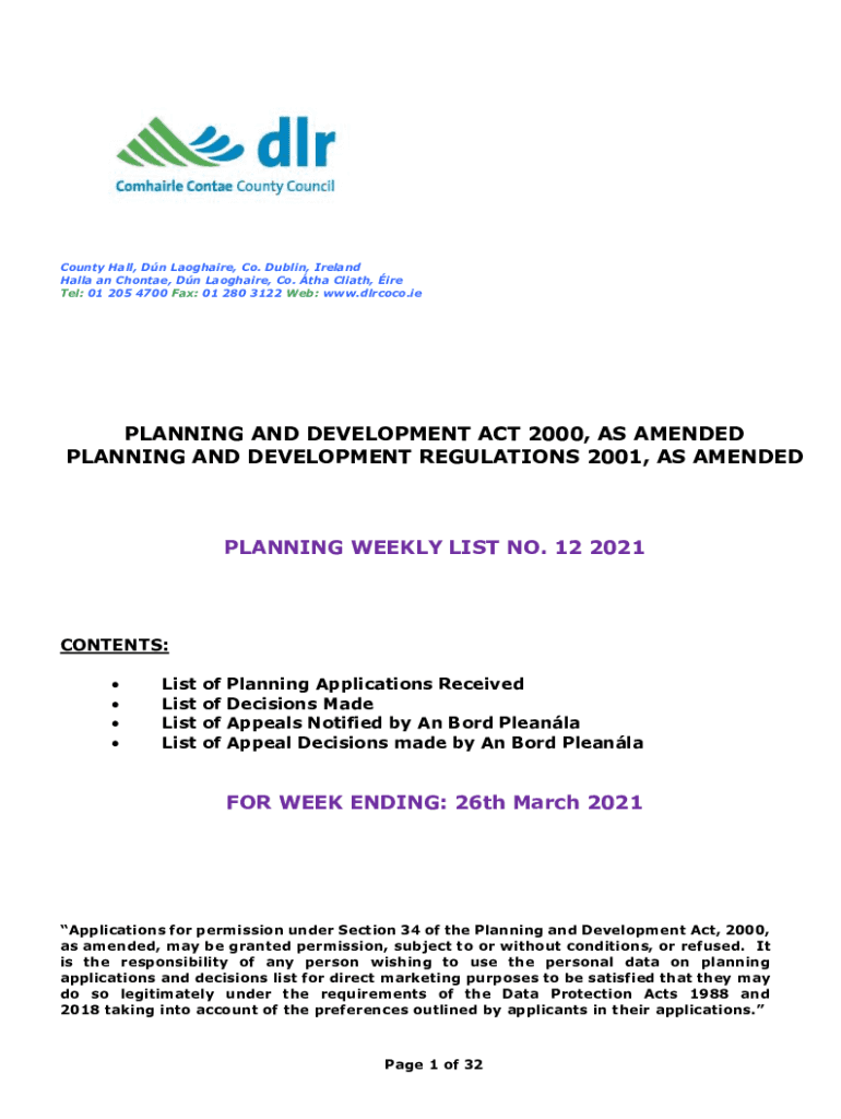 Fillable Online PLANNING AND DEVELOPMENT ACT 2000, AS AMENDED ...