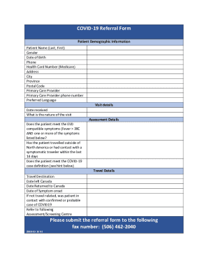 Fillable Online COVID-19 Combined Referral and Lab Requisition Form Fax ...