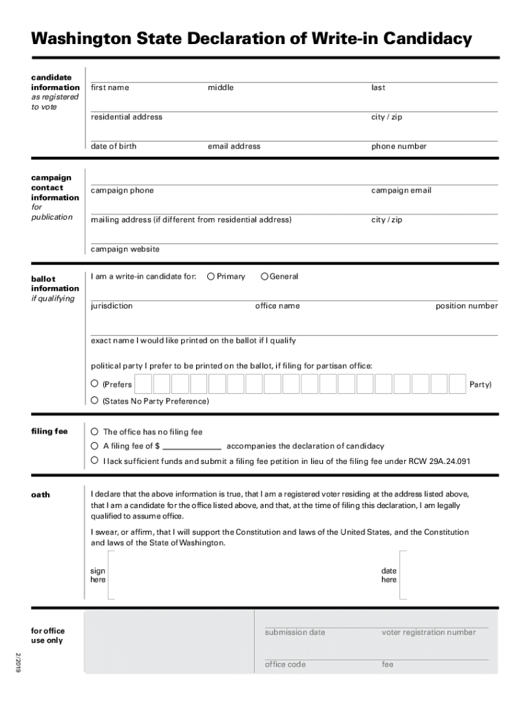 Fillable Online RCW 29A.24.311: Write-in votingCandidates, declaration ...