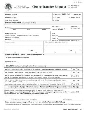 Fillable Online 3140Exhibit A, Choice Transfer Request Fax Email Print - pdfFiller