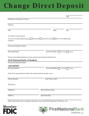 Fillable Online Change Direct Deposit Form.ai Fax Email Print - pdfFiller